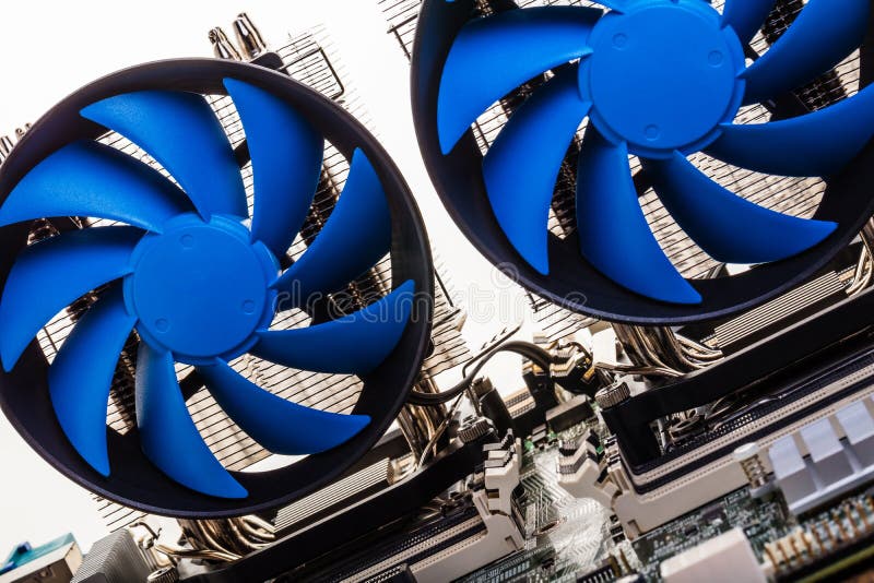 Blue fans close-up stock photo. Image of electronic, close - 96226374