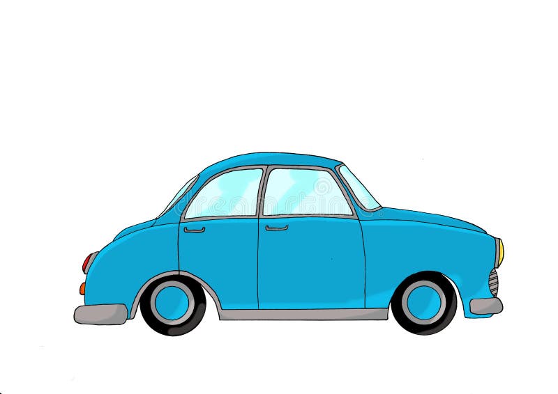 Blue fantasy car stock illustration. Illustration of retro - 88366760