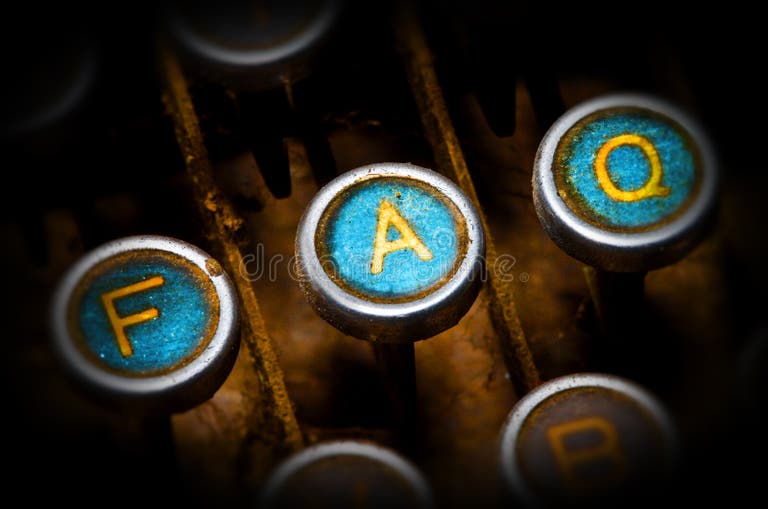 Blue faq typewriter keys stock photo. Image of industry - 5600618
