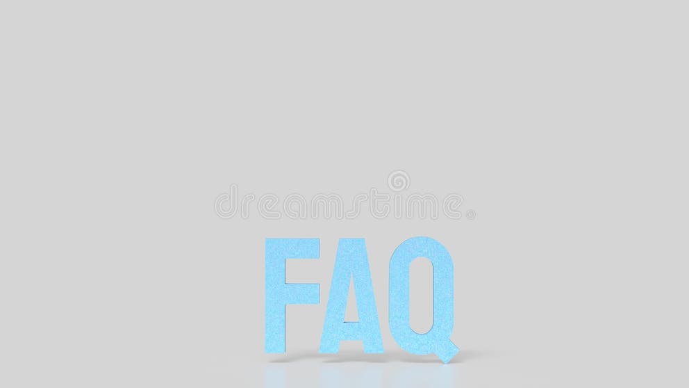 The Blue FAQ on White Background 3d Rendering Stock Illustration ...