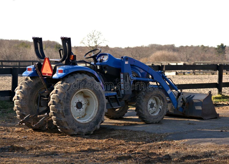 Blue Farm Tractor stock image. Image of blue, tires, tractor - 71288627