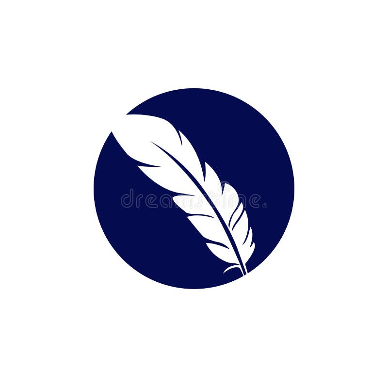 Blue feather. Logo stock vector. Illustration of decoration - 171475420
