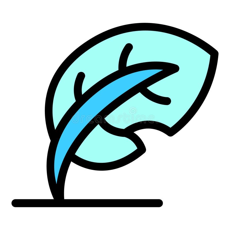 Blue Feather Quill Writing Pen Icon Sign Symbol Logo Stock Vector ...