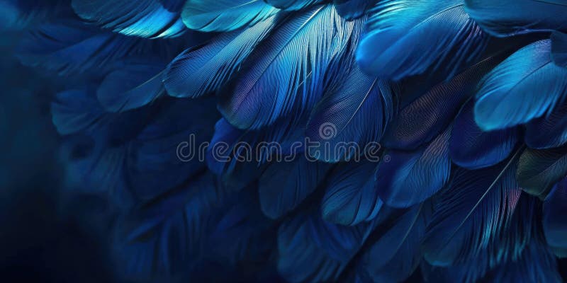 Blue Feathers with Depth: Layered Blue Feathers Create a Sense of Depth ...