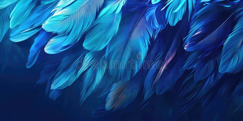 Blue Feathers with Depth: Layered Blue Feathers Create a Sense of Depth ...