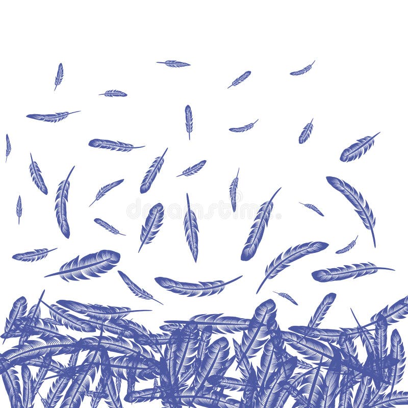 Blue Feathers Pattern stock vector. Illustration of plumage - 139120115