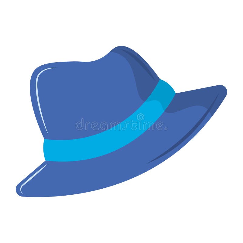 Blue Fedora with Band Vector Stock Illustration - Illustration of ...