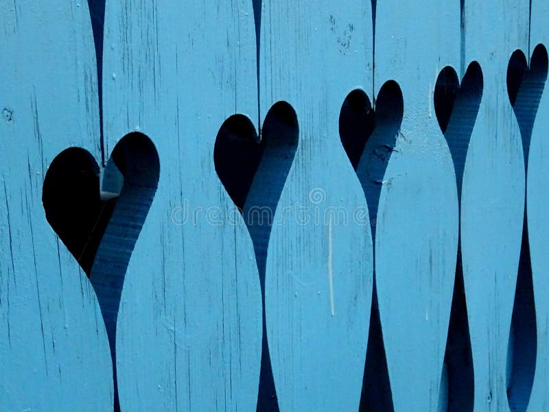 Blue heart symbol fence stock photo. Image of fence - 214508028