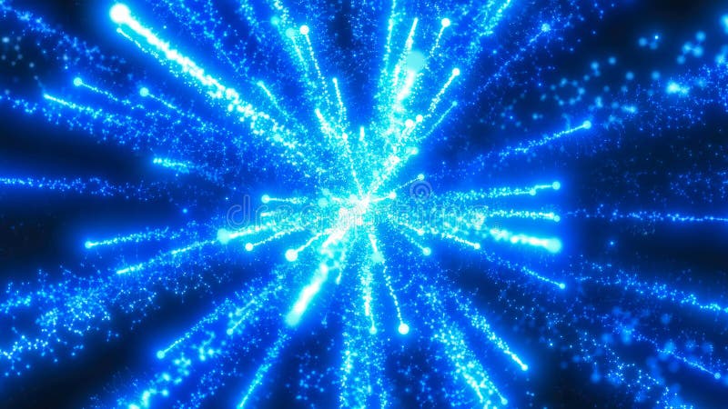 Blue Festive Bright Energy Magical Fireworks Salute Explosion with ...