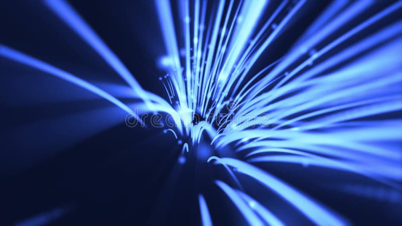 Blue Fiber Optic Data Stream Technology Background Stock Footage ...