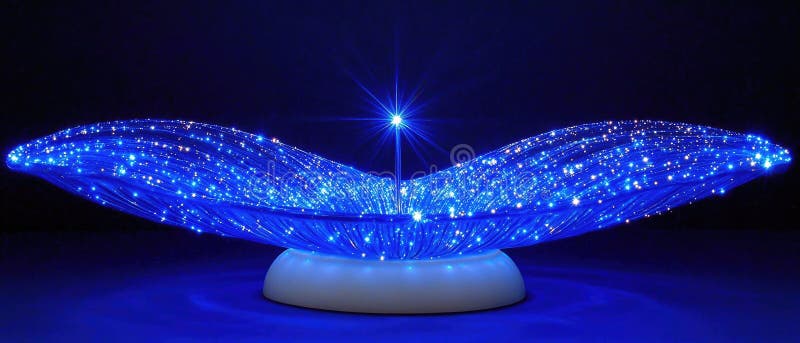 "Blue Fiber Optic Light Sculpture on White Base" Stock Illustration ...