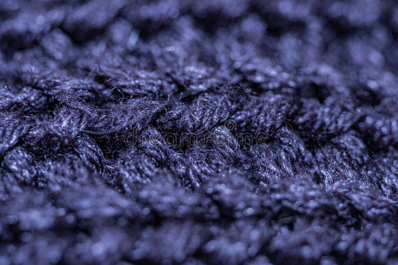 Blue Fiber from the Wool with Macro. Knitting Texture Stock Photo ...