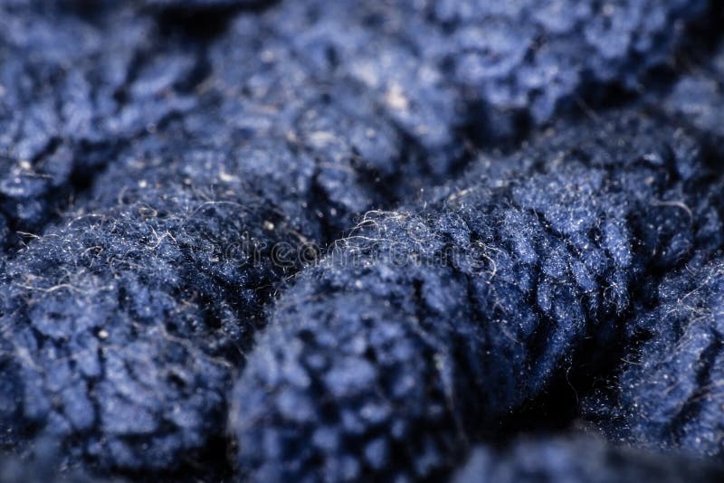 Blue Wool Fiber with Magnification Stock Image - Image of fashion ...