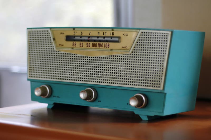 Blue Fifties Radio set stock image. Image of speaker, dial - 1605317