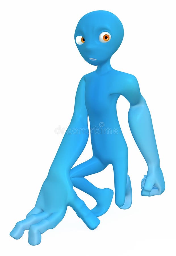 Blue Figure, Banana Peel Slip Stock Illustration - Illustration of ...