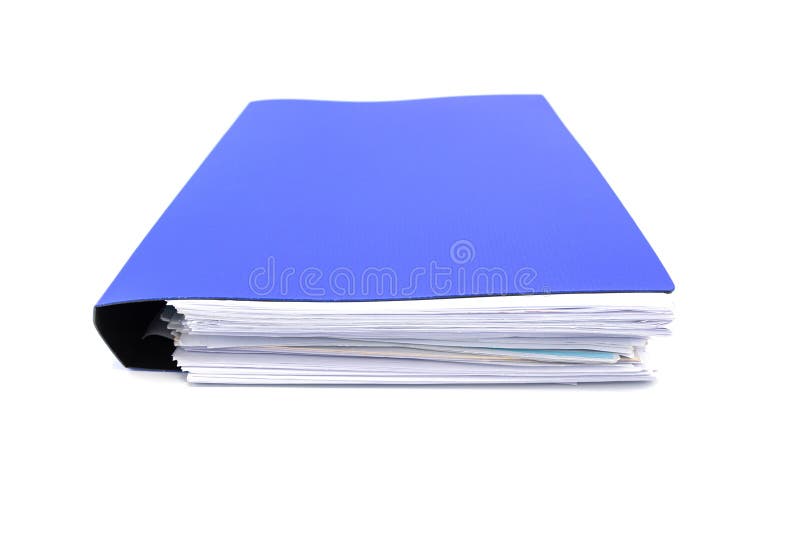 Blue File Folder with Documents and Documents Stock Image - Image of ...