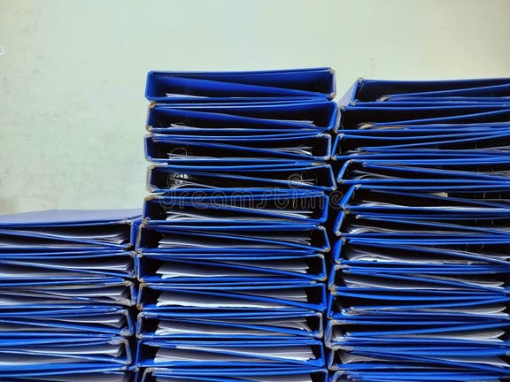 Blue File Folder with Documents and Documents. Retention Stock Photo ...