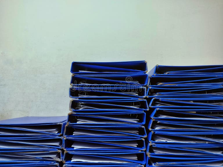 Blue File Folder with Documents and Documents. Retention Stock Photo ...
