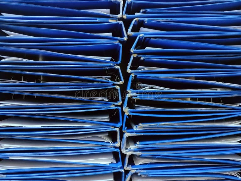 Blue File Folder with Documents and Documents. Retention Stock Photo ...