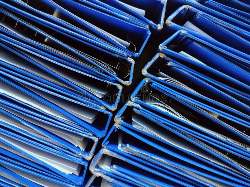 Blue File Folder with Documents and Documents. Retention Stock Image ...