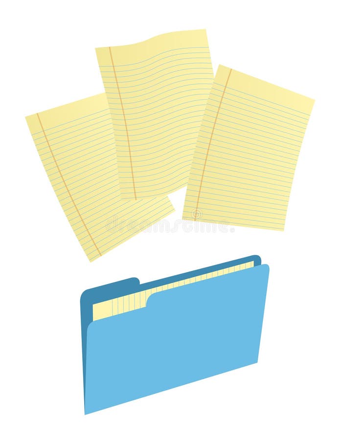 Blue File Folder with Documents Stock Vector - Illustration of organize ...