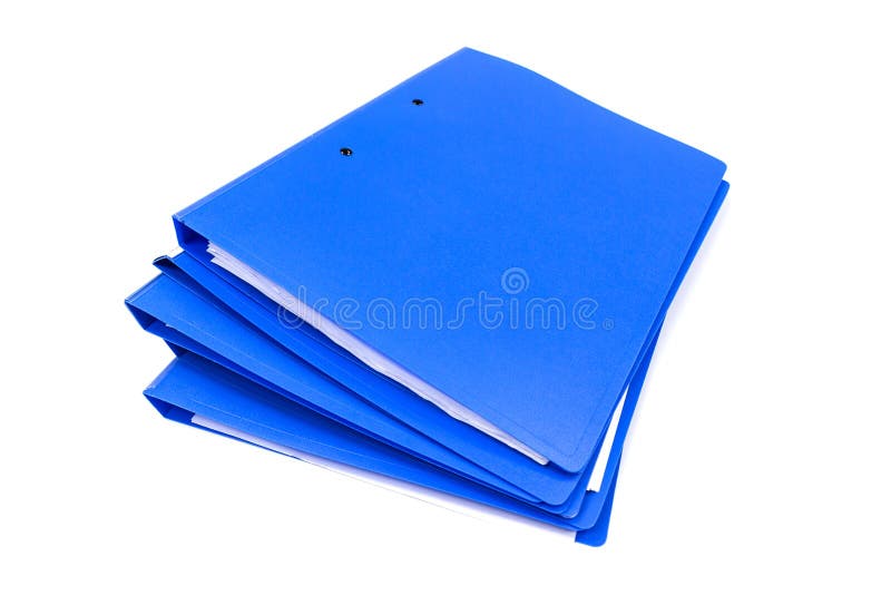 Blue Files Folder Retention Of Contracts Isolated On White Background ...