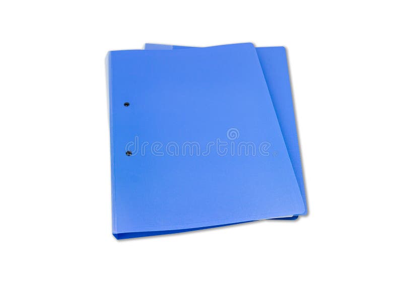Blue Files Folder and Paper on White Table in Office Stock Photo ...