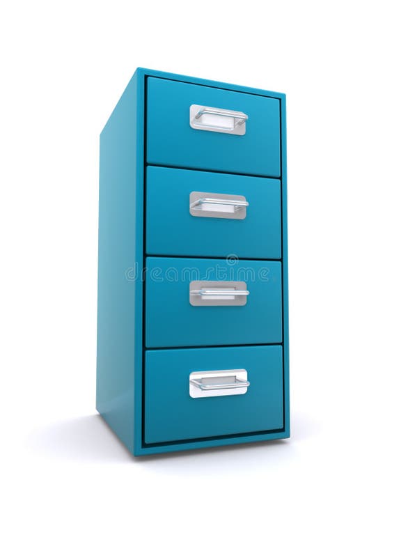 Blue Filing Cabinet stock illustration. Illustration of cabinet - 21506183
