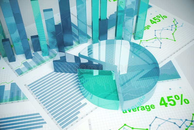 Blue financial diagrams stock illustration. Illustration of closeup ...