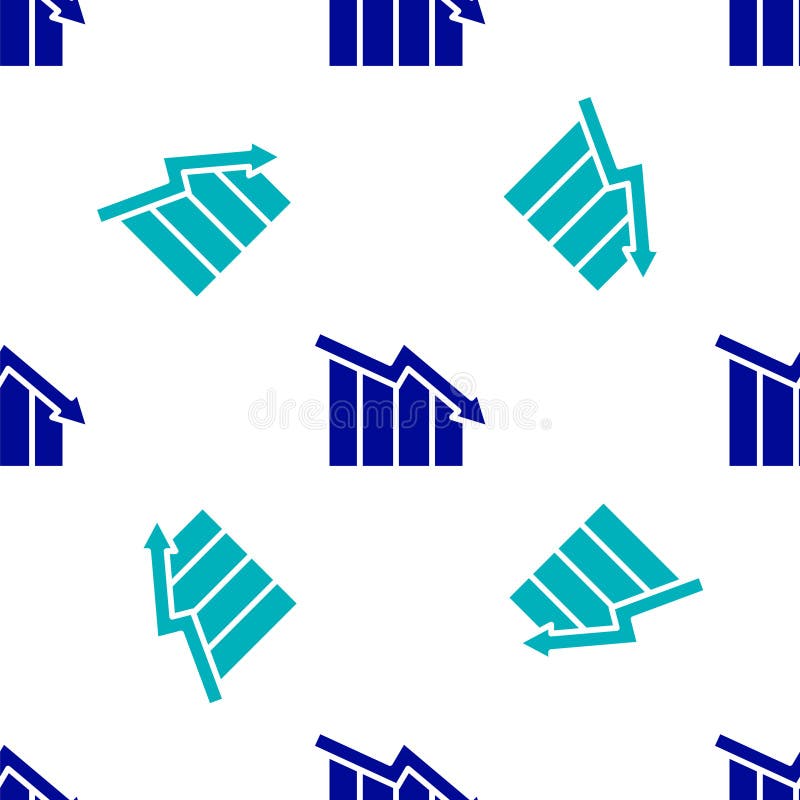 Blue Financial Growth and Dollar Coin Icon Isolated on White Background. Increasing Revenue ...