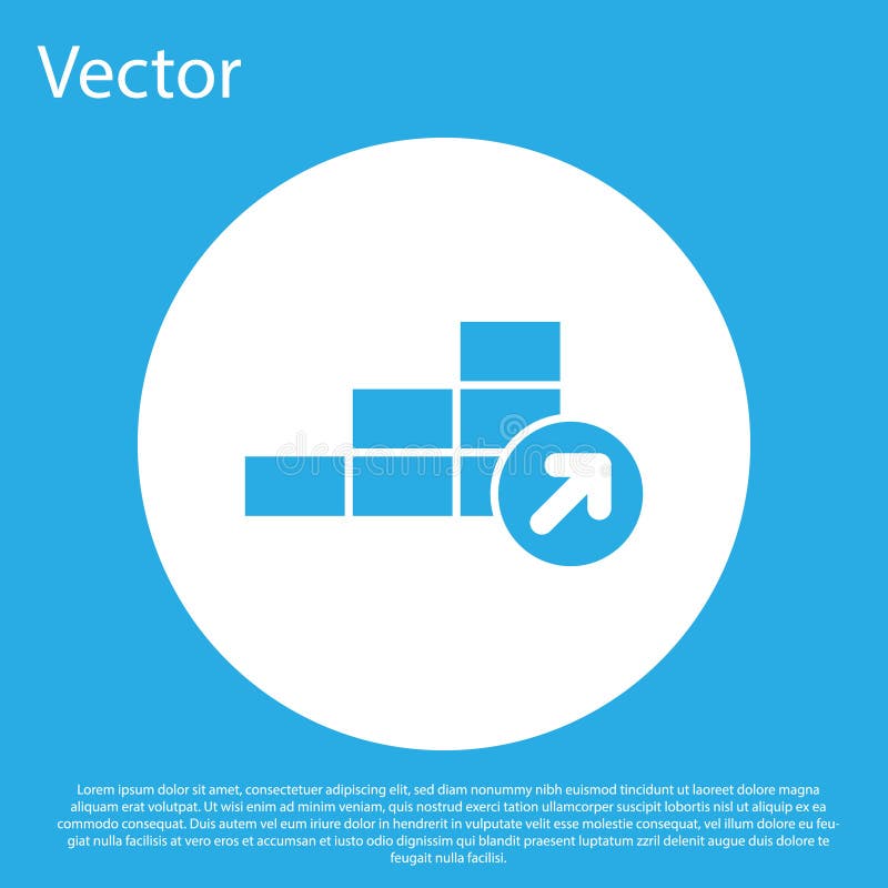 Blue Financial Growth Icon Isolated on Blue Background. Increasing Revenue. White Circle Button ...