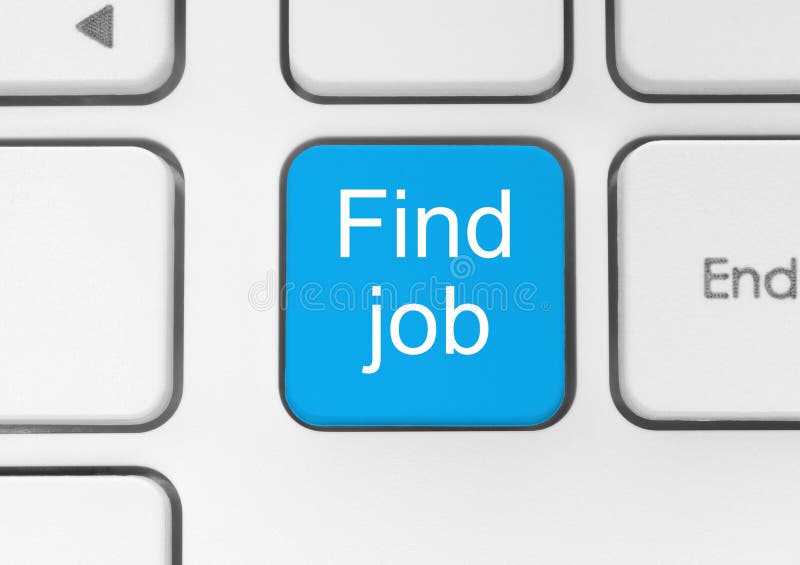 Blue find job button stock image. Image of looking, keypad - 35950589