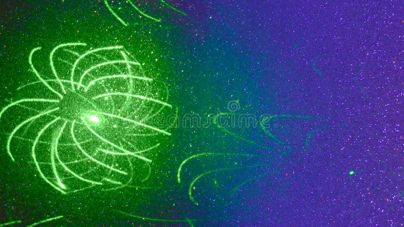 On a Blue Fine-grained Gradient Background, Moving Multi-colored ...