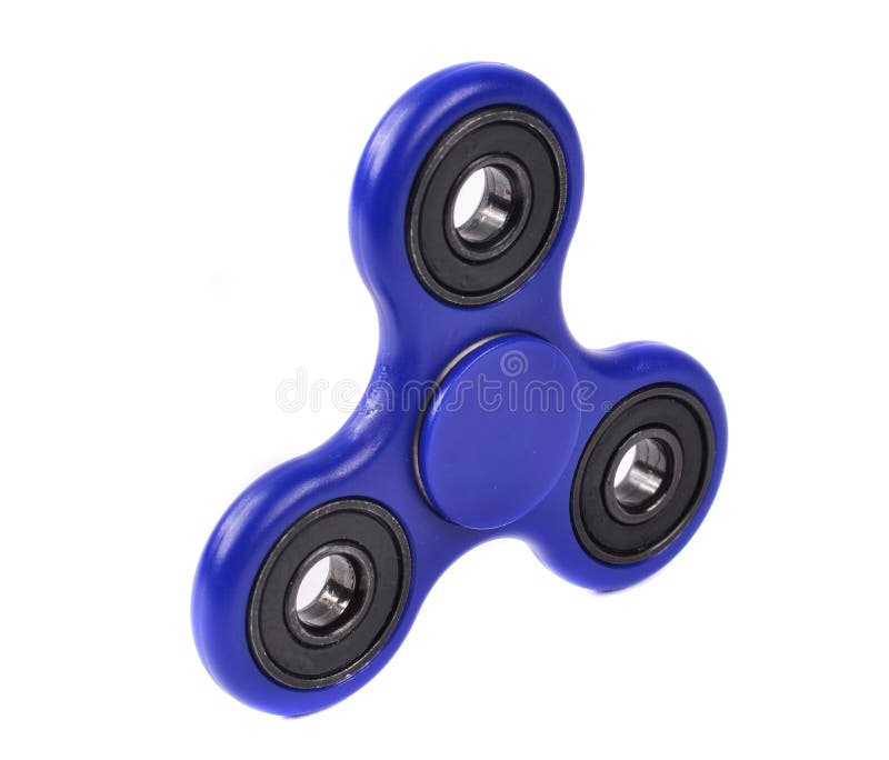 Blue Finger Spiner Isolated on a White Background Stock Photo - Image ...