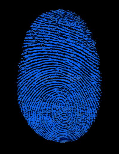 Blue Fingerprint Identity ID Stock Image - Image of evidence, identity ...