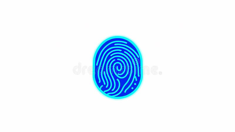 Blue Fingerprint Graphic on White Background for Security ...