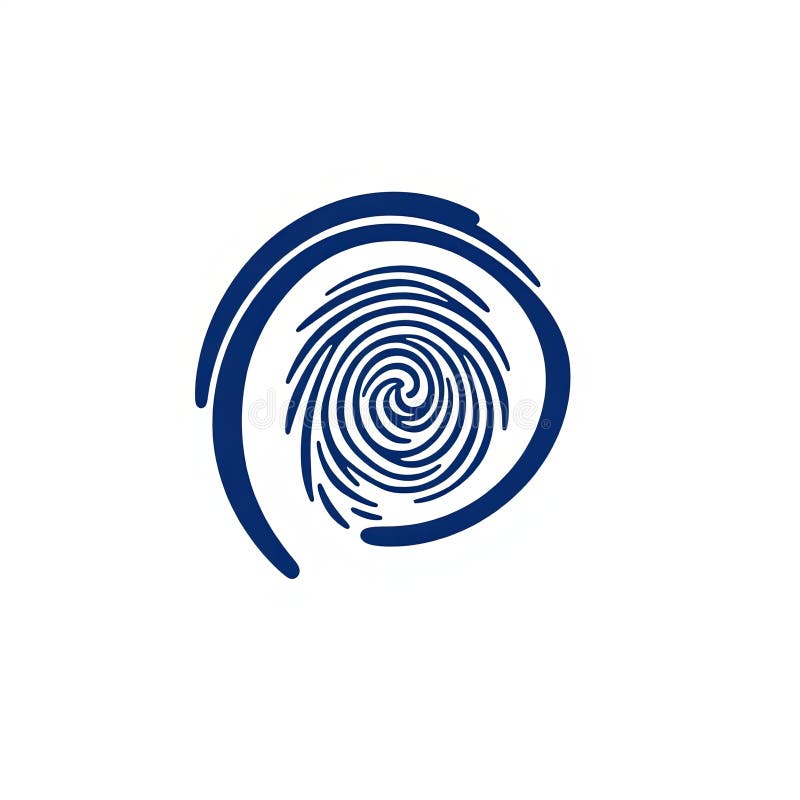 Blue Fingerprint Identity Symbol Stock Illustration - Illustration of ...