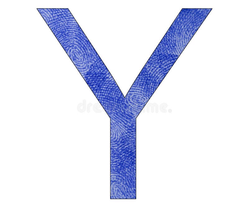 Blue Fingerprint - Letter Y of the Alphabet Stock Illustration ...