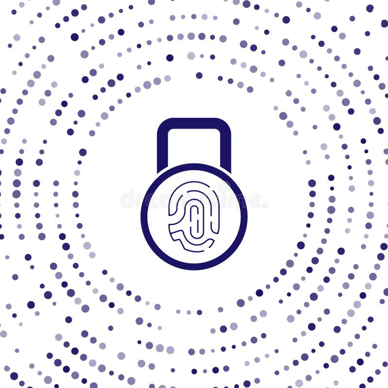 Blue Fingerprint Identification Symbol Stock Vector - Illustration of ...