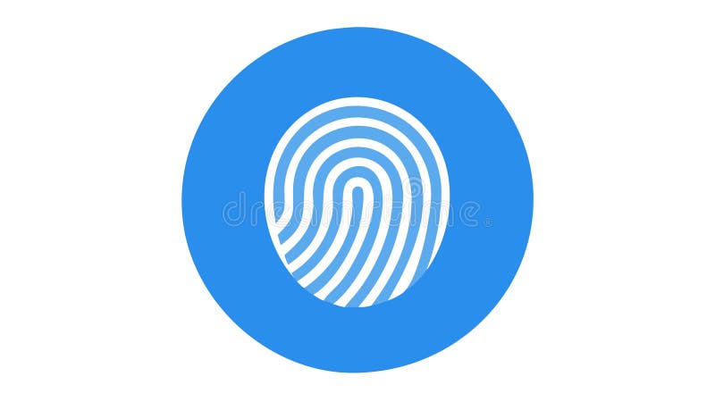 Blue Fingerprint Security Icon, Representing Biometric Identification ...