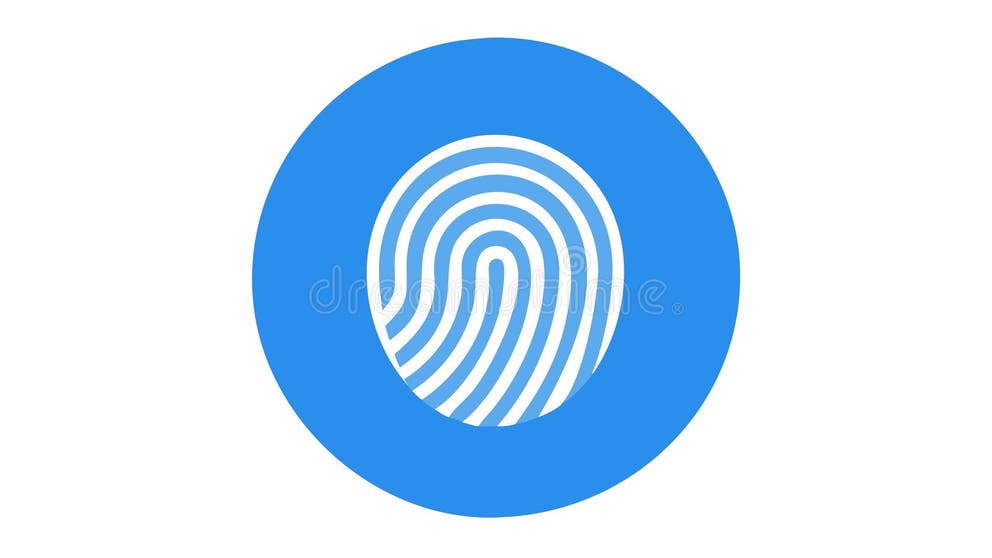 Blue Fingerprint Security Icon, Representing Biometric Identification ...