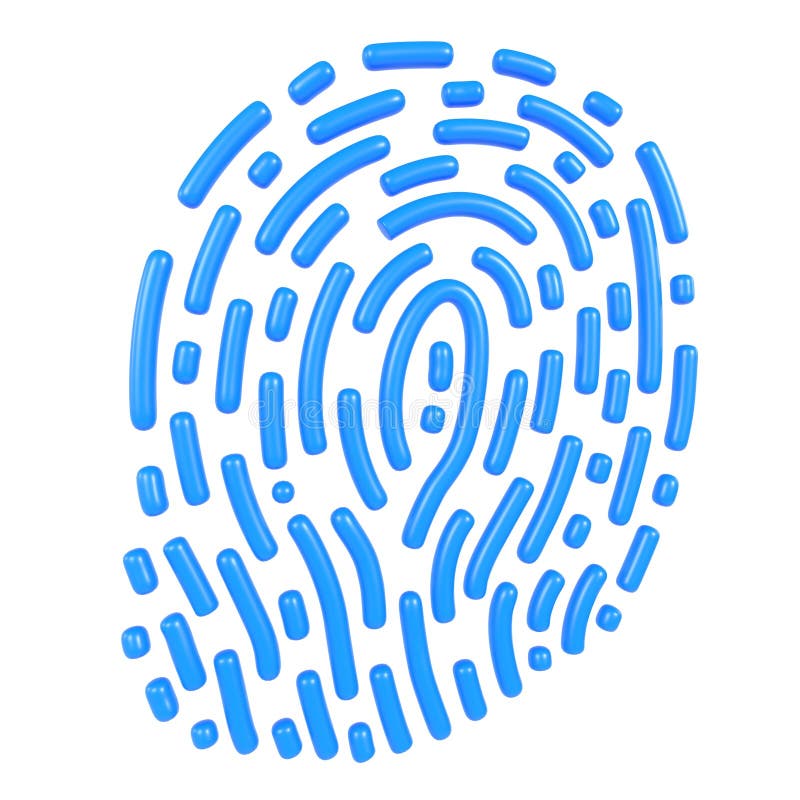 Blue Fingerprint Design Isolated on White Background Stock Illustration ...