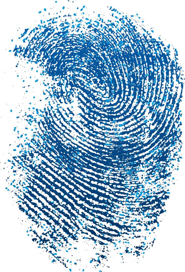 Blue fingerprint stock vector. Illustration of coding - 21211398