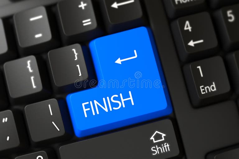 Blue Finish Keypad on Keyboard. 3D. Stock Image - Image of triumph ...
