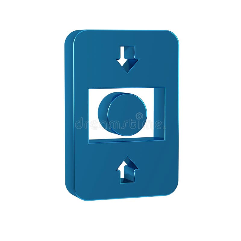 Blue Fire Alarm System Icon Isolated on Transparent Background. Pull ...