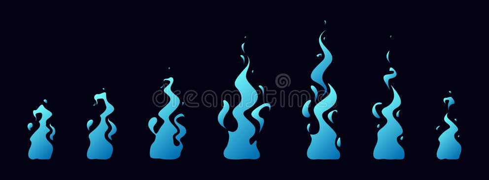 Blue Fire Vector Animation Sprites Stock Illustrations – 17 Blue Fire ...
