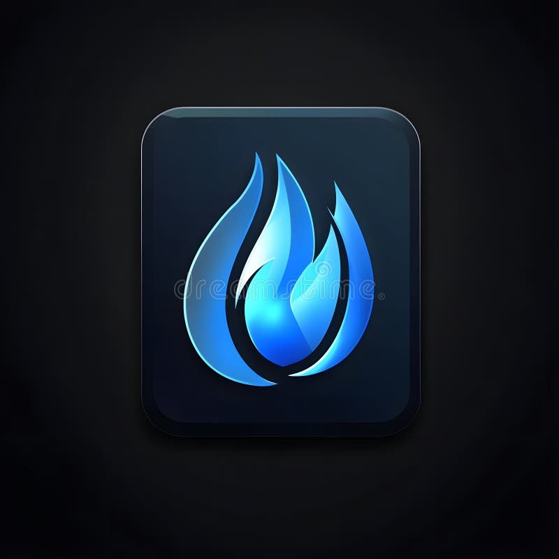 Blue Fire App Flame Burn Burning Icon Logo Symbol Stock Illustration ...