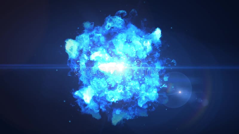 Blue Fire Ball Explosion Flame Loop Animation Stock Video - Video of ...