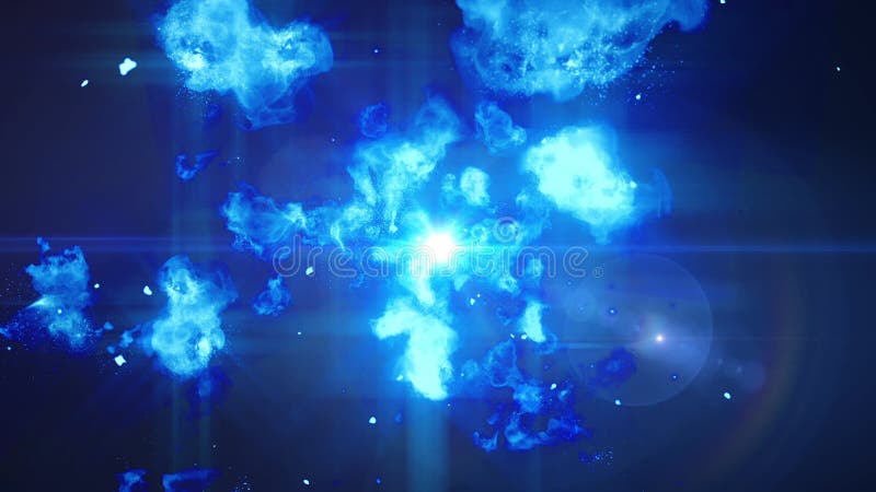 Blue Fire Ball Explosion Flame Loop Animation Stock Footage - Video of ...