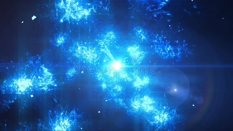 Blue Fire Ball Explosion Flame Loop Animation Stock Video - Video of ...